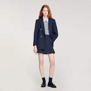 Sandro Fine Knit Wool Sweater With Detachable Collar