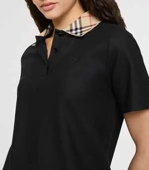 Burberry Cotton Check-collar Polo Shirt - Black