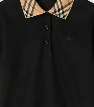 Burberry Cotton Check-collar Polo Shirt - Black