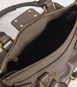 Chloé Leather Paddington Top Handle Bag - Grey