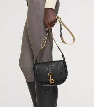 Burberry Mini Calfskin B Clip Messenger Bag - Black