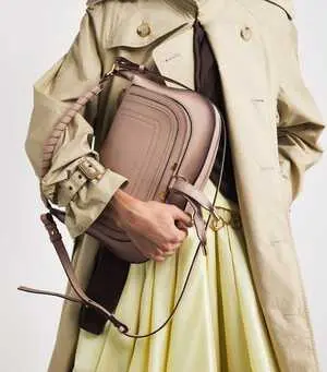 Chloé Marcie Leather Shoulder Bag - Grey
