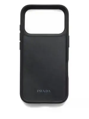 Prada Leather Iphone 17 Pro Case - Black
