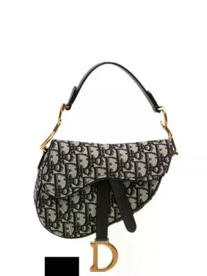 Dior 2019 Mini Oblique Canvas Saddle Bag - Blue