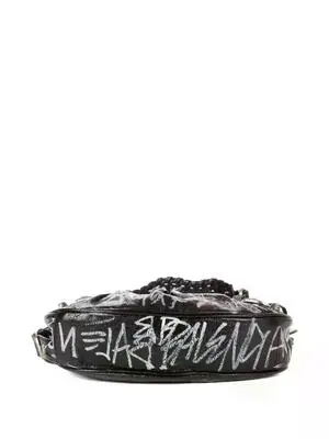 Balenciaga Graffiti-print Shoulder Bag - Black