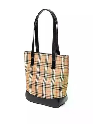 Burberry Check Pattern Tote Bag - Neutrals