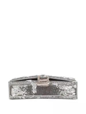 Balenciaga Sequin-embellished Chain Bag - Silver