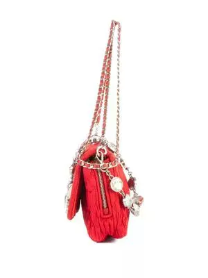 Miu Miu Pleated Crystal-embellished Bag - Red