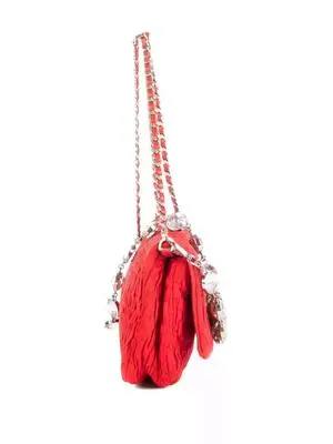 Miu Miu Pleated Crystal-embellished Bag - Red