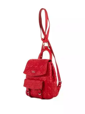 Dior Stardust Quilted Flap Backpack - Red