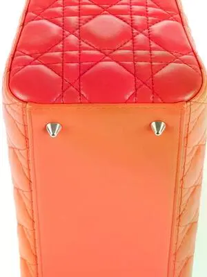 Dior Quilted Top Handle Bag - Orange