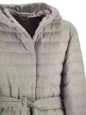 Herno Long-sleeved Hooded Quilted Jacket - Grey