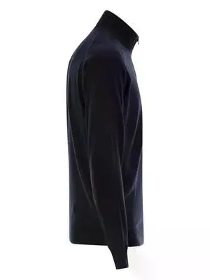 John Smedley High-neck Zip Sweater - Blue