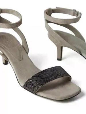 Brunello Cucinelli 60mm Monili Suede Sandals