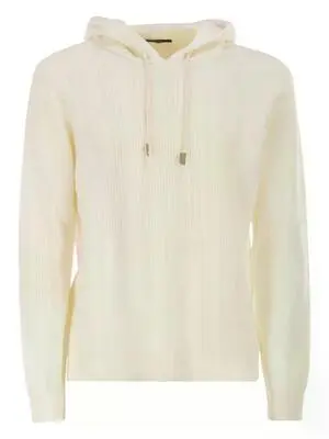 Tagliatore Ribbed Hooded Sweater - Neutrals