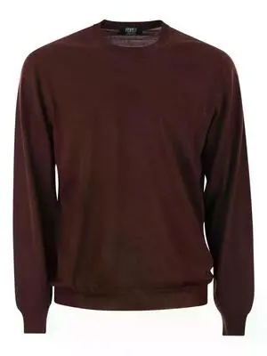 Fedeli Long Sleeve Crew-neck Sweater - Red