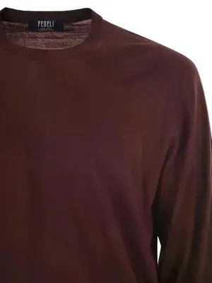 Fedeli Long Sleeve Crew-neck Sweater - Red