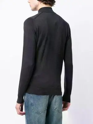 John Smedley Barrow Zip Pullover Jumper - Black