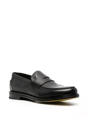 DOUCAL'S Leather Penny Loafers - Black