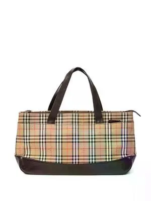 Burberry Check-pattern Top Handle Bag