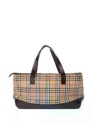Burberry Check-pattern Top Handle Bag