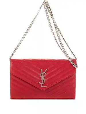Saint Laurent 2010s Quilted Shoulder Bag Red