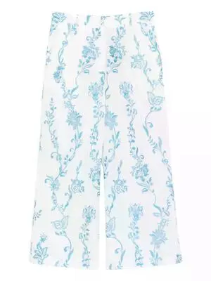 Etro Floral Cropped Trousers - White