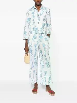 Etro Floral Cropped Trousers - White