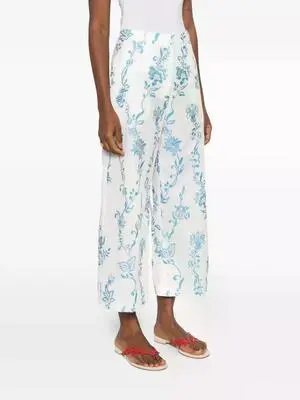 Etro Floral Cropped Trousers - White