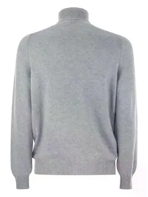 Fedeli Long-sleeved Half-zip Sweater - Blue