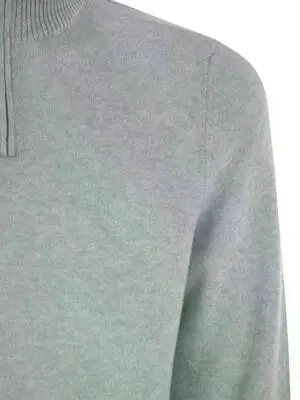 Fedeli Long-sleeved Half-zip Sweater - Blue