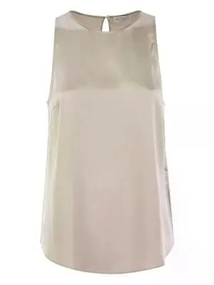 Brunello Cucinelli Silk-satin Sleeveless Blouse