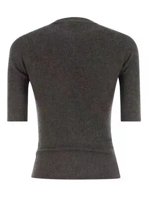 Brunello Cucinelli Ribbed Half-sleeve Sweater