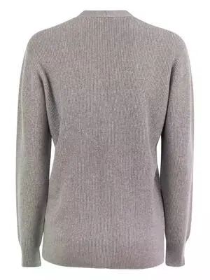 Fabiana Filippi Ribbed V-neck Cardigan - Grey