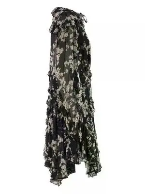 Elisabetta Franchi Floral Mini Dress - Black