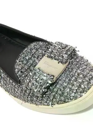 FERRAGAMO Bow Tweed Sneakers - Grey