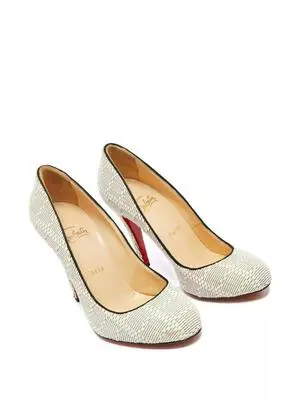 CHRISTIAN LOUBOUTIN Woven Round-toe Pumps