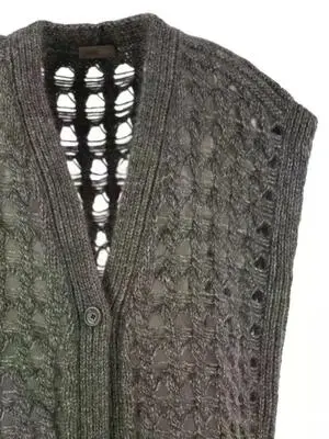 Herno Open-work Sleeveless Cardigan - Grey