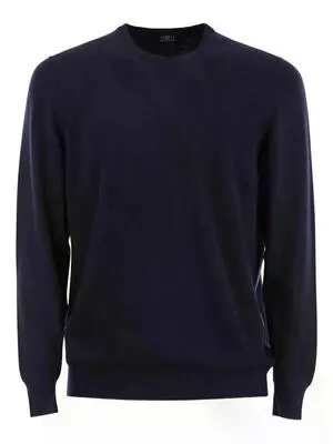 Fedeli Knit Crew-neck Sweater - Blue