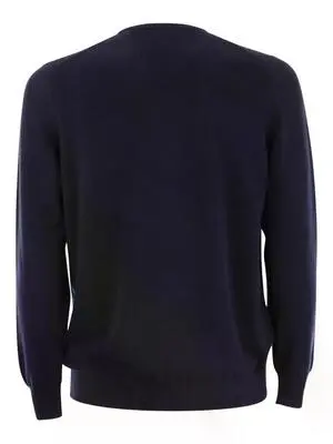 Fedeli Knit Crew-neck Sweater - Blue