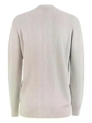 Fabiana Filippi Ribbed V-neck Cardigan - Neutrals