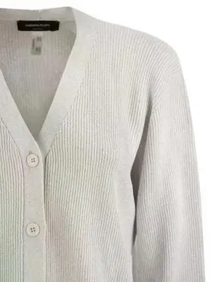 Fabiana Filippi Ribbed V-neck Cardigan - Neutrals