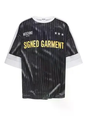 Moschino Striped Cotton T-shirt - Black
