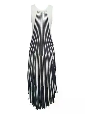 Chloé Pleated Stripe-pattern Dress