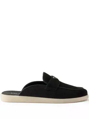 Prada Suede Mules - Black