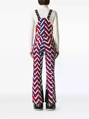 Perfect Moment Chevron-pattern Zip-up One-piece - Red