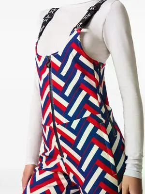 Perfect Moment Chevron-pattern Zip-up One-piece - Red
