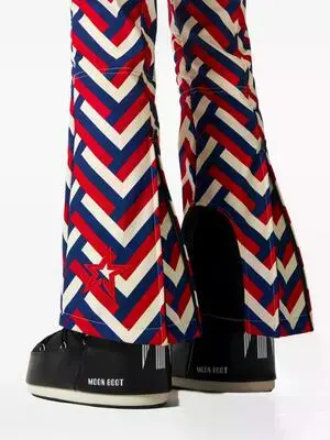 Perfect Moment Chevron-pattern Zip-up One-piece - Red