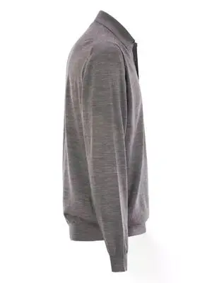 Fedeli Three-button Virgin-wool Polo Shirt - Grey