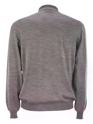 Fedeli Three-button Virgin-wool Polo Shirt - Grey